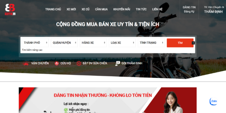Top 08 Mẫu Thiết Kế Website Xe Máy Giá Rẻ Đẹp Mắt Chuẩn SEO